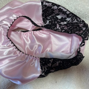 Vintage Style High Waist Satin Full Panty Black Lace for Men - Etsy