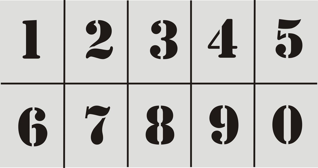 Number Stencils, Text Stencils, Font Stencils, Painting Stencils, Wall ...