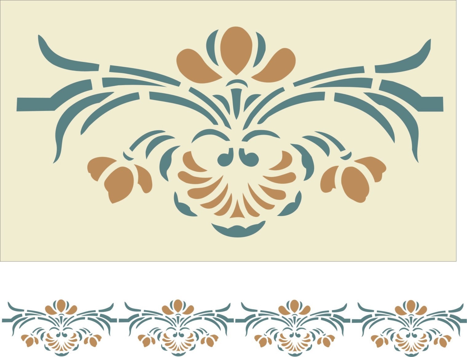 Nastro tulipano stencil da parete, stencil, stencil del pittore ...