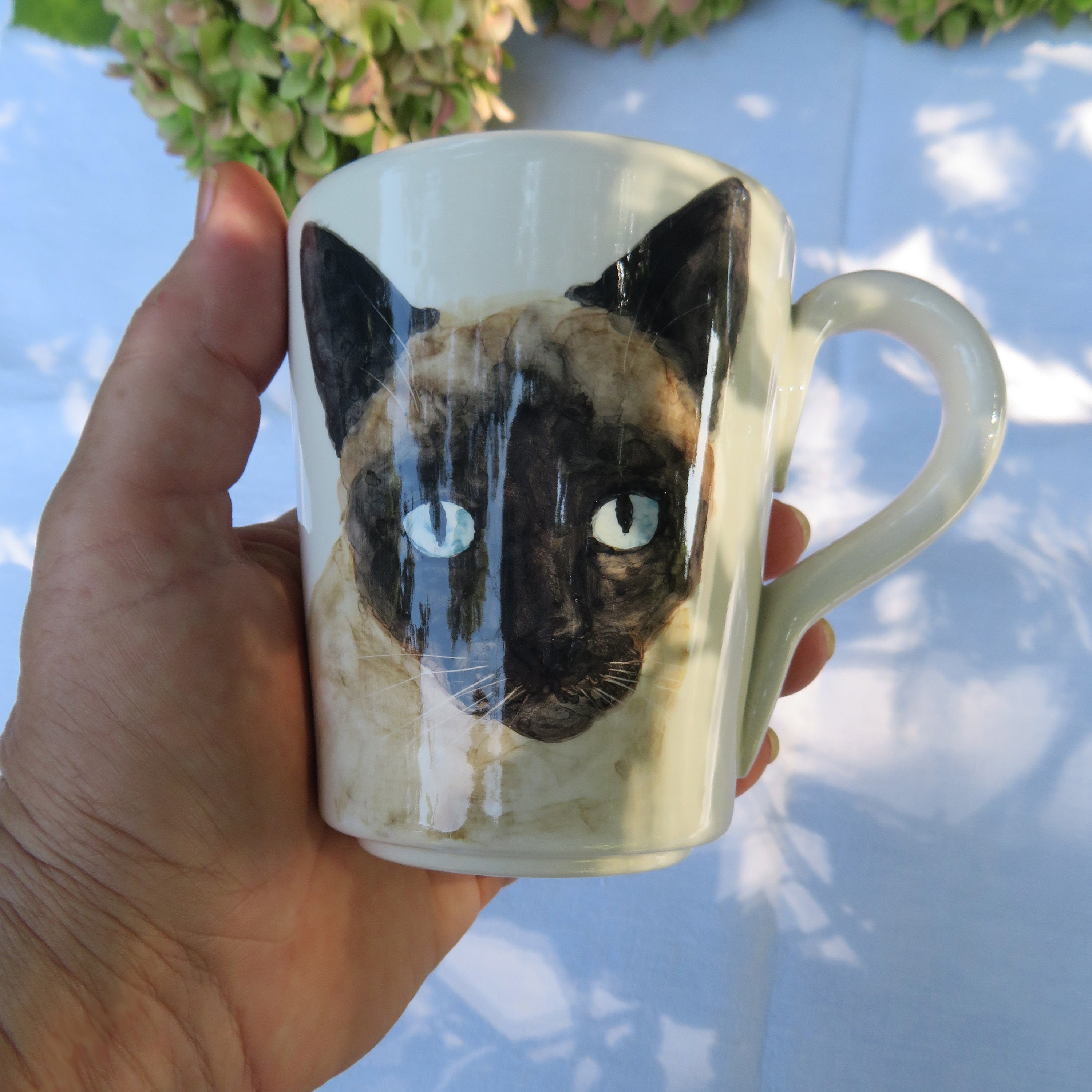 Custom Cat Ceramic Mug Hand Paint Cat Pottery Cup OOAK Italy - Etsy