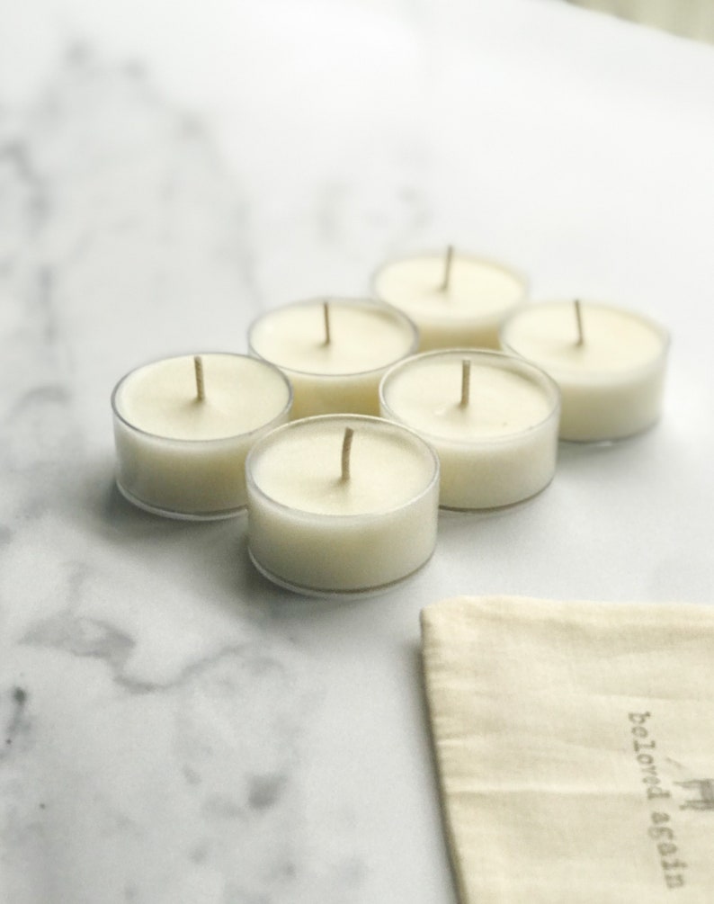 6 Soy Scented Tea Light Set/ Essential Oils/all Natural/ Muslin Bag - Etsy
