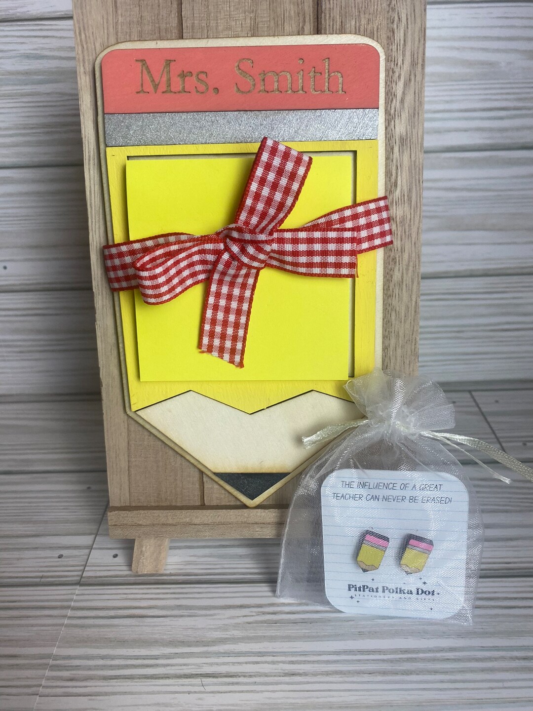 Teacher Appreciation Sticky Note Holder and Earring Set - Etsy