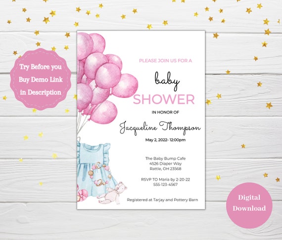 Editable Baby Shower Template | Etsy
