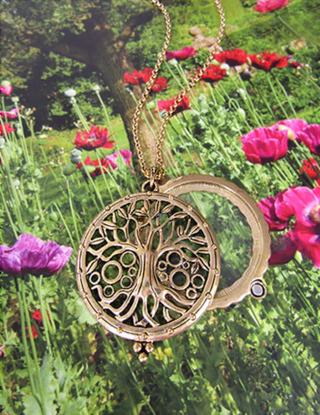 Tree of Life 6 Times Magnifier Magnifying Glass Top Sliding Magnet ...
