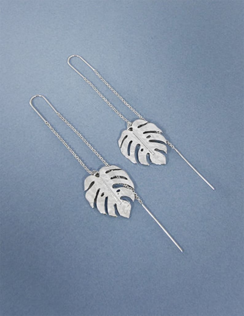 Monstera Earrings Tropical Plant Leaf Earring Nature Inspired - Etsy