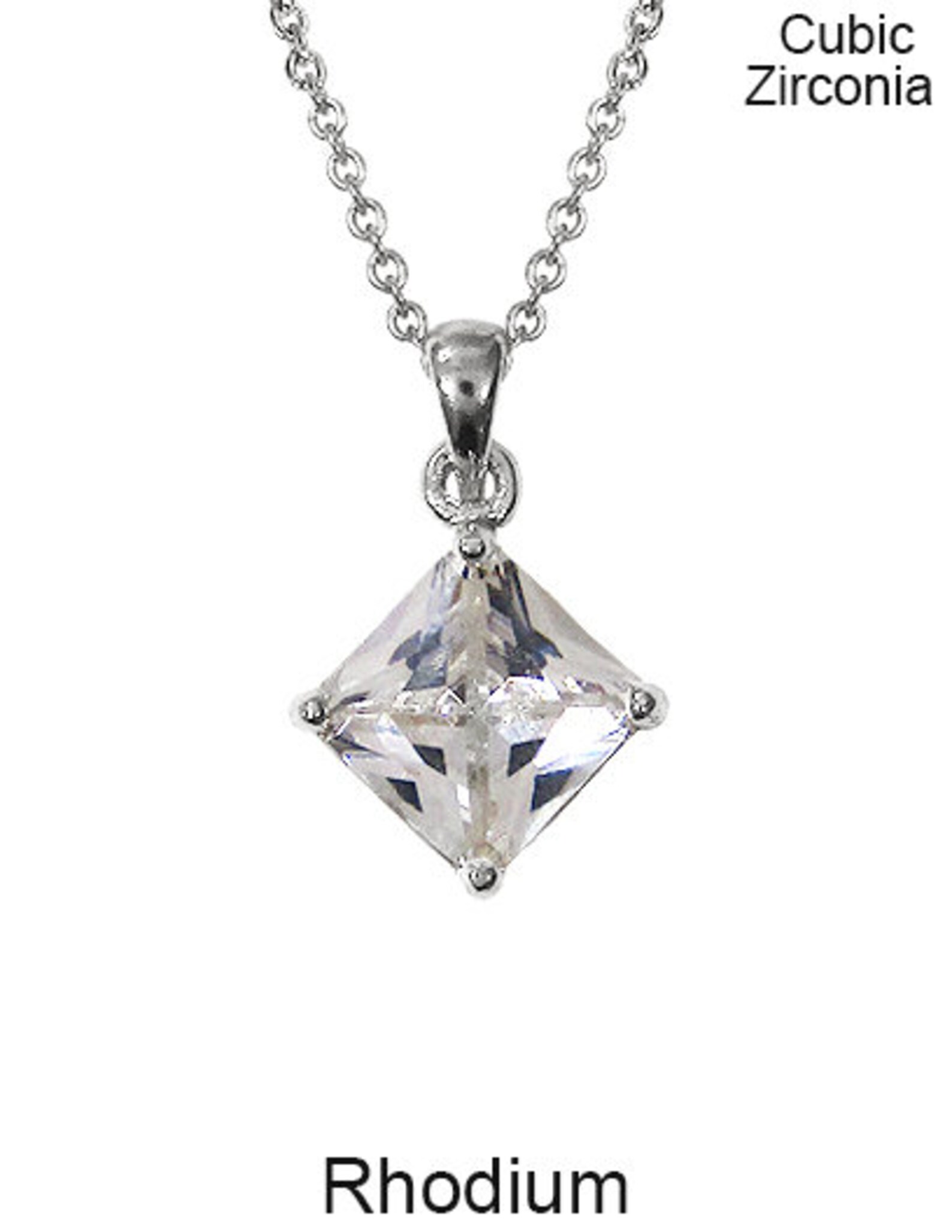 Cubic Zirconia Diamond-shape Necklace 18 Inch Plus 3 Inch Extension - Etsy