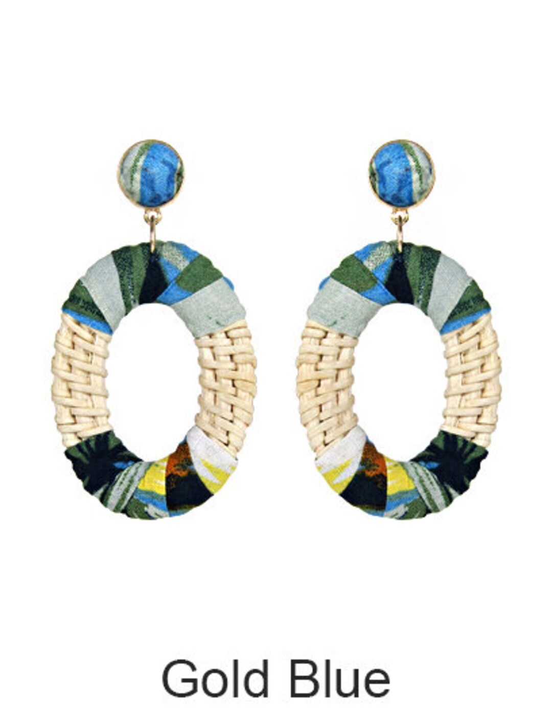 Rattan Earring, Fabric Earring, Wrap Earring, Hand Woven Earring ...