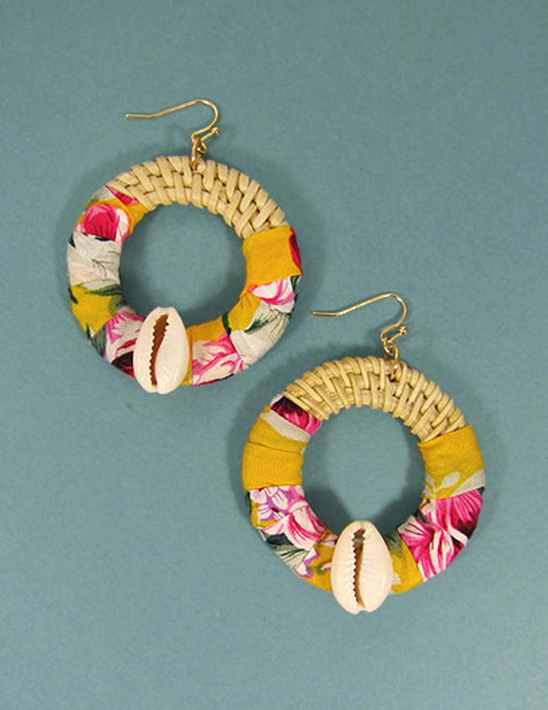 Rattan Earring, Fabric Earring, Wrap Earring, Hand Woven Earring ...