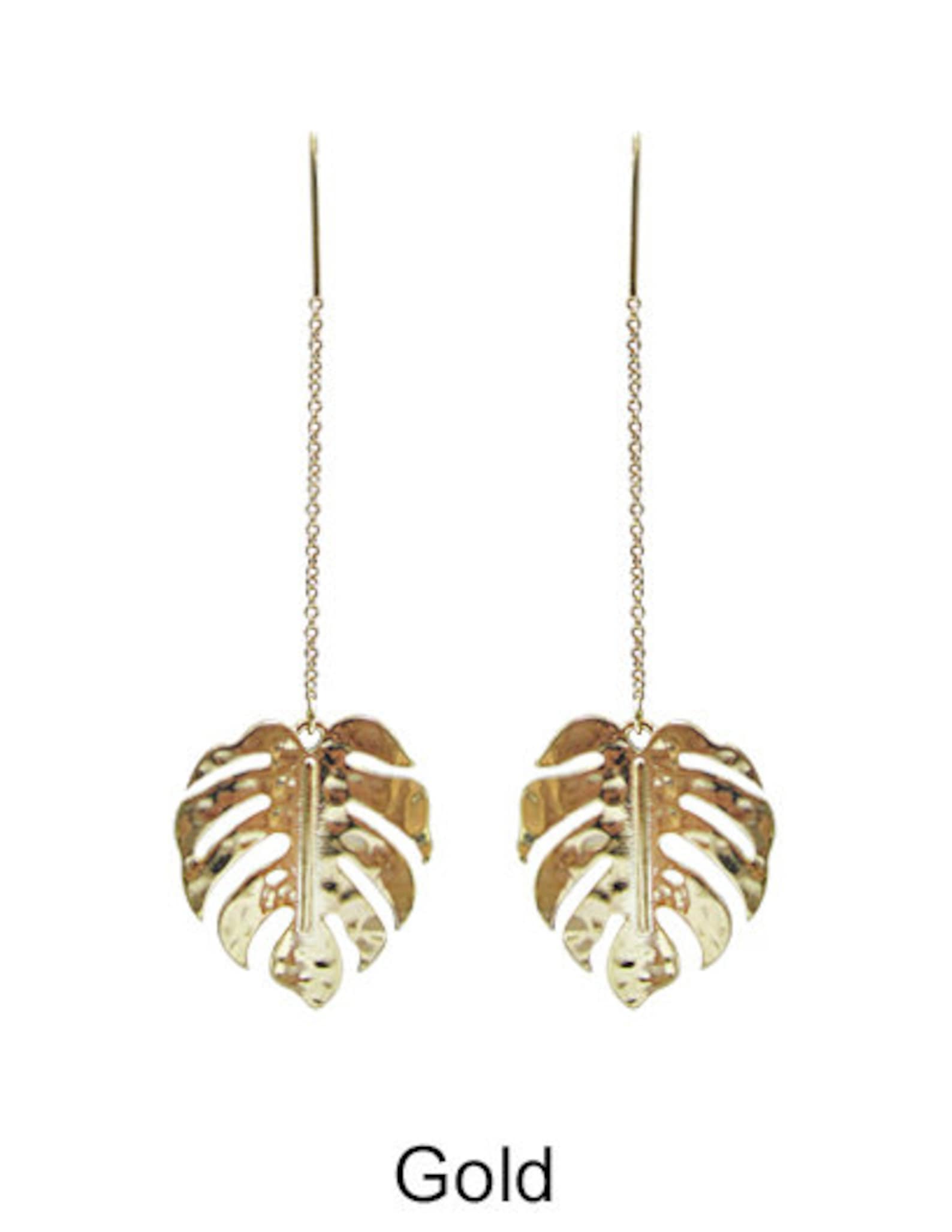 Monstera Earrings Tropical Plant Leaf Earring Nature Inspired - Etsy