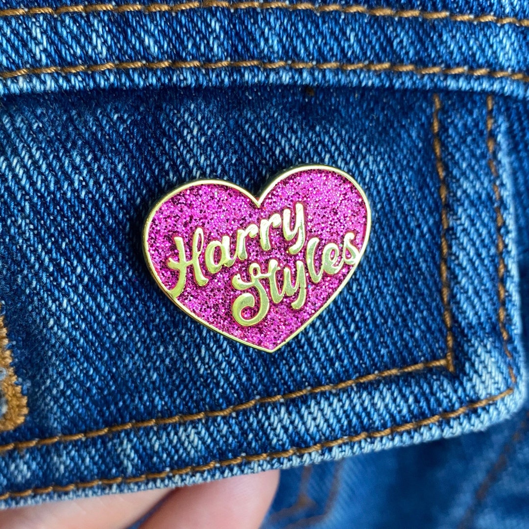 Harry Styles Glitter Heart Pin - Etsy
