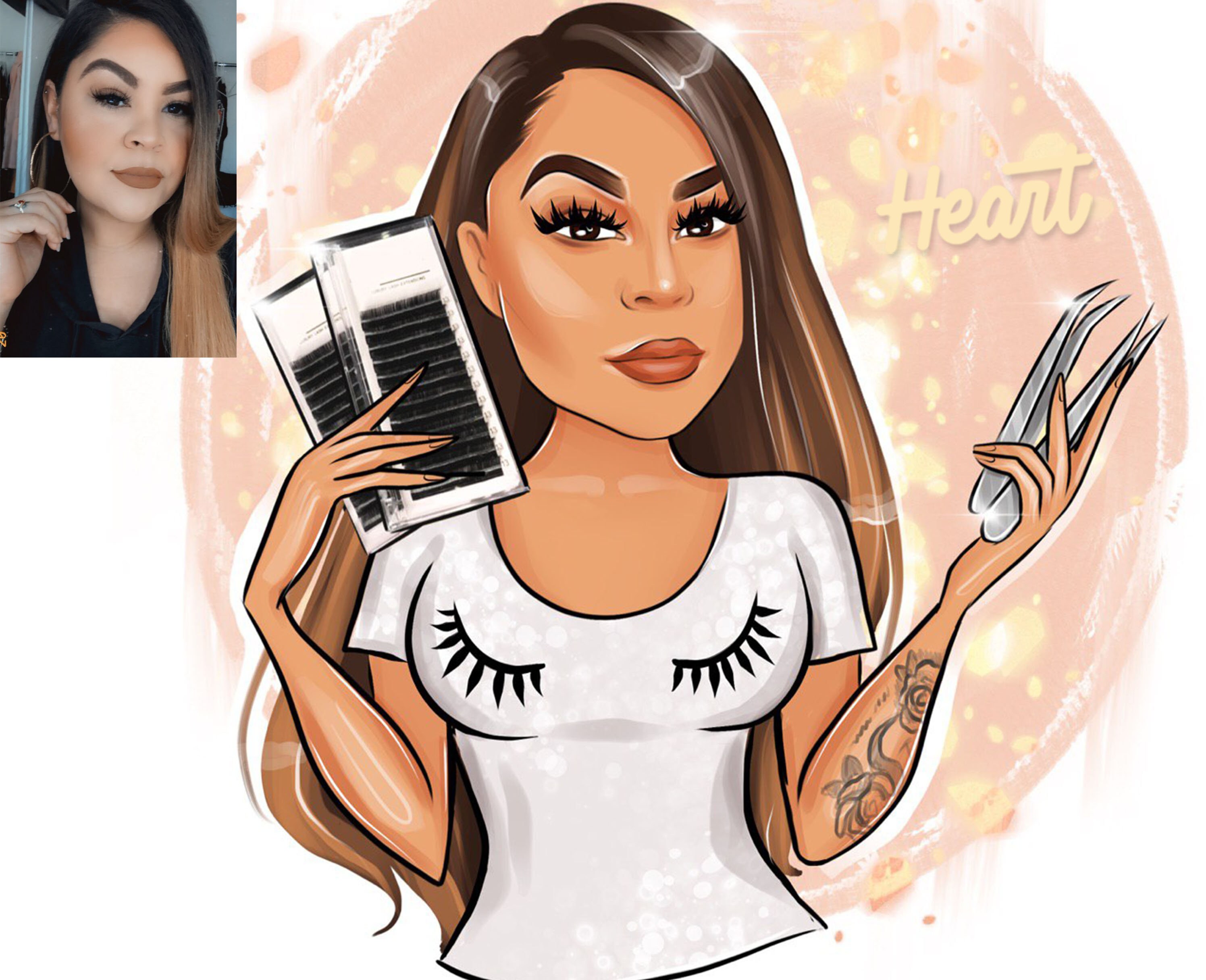 Digital Lash Extensions Logo Design EyeLash Artist Logo Portrait Lash ...