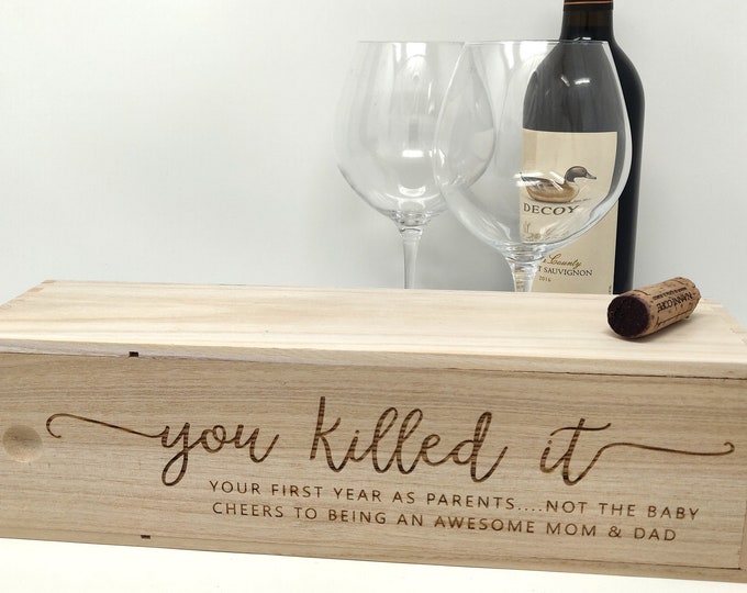 Parents Wine Box Gift for Baby's First - Etsy