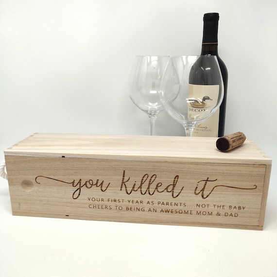 Parents Wine Box Gift for Baby's First - Etsy