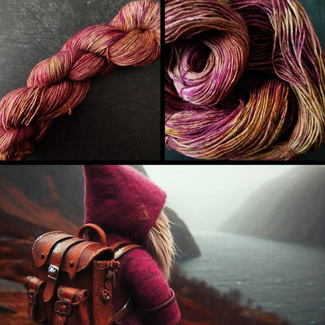 Sock Wool Brown-pink 4-ply 100g Skein Hand-dyed, Mulesing-free, for ...