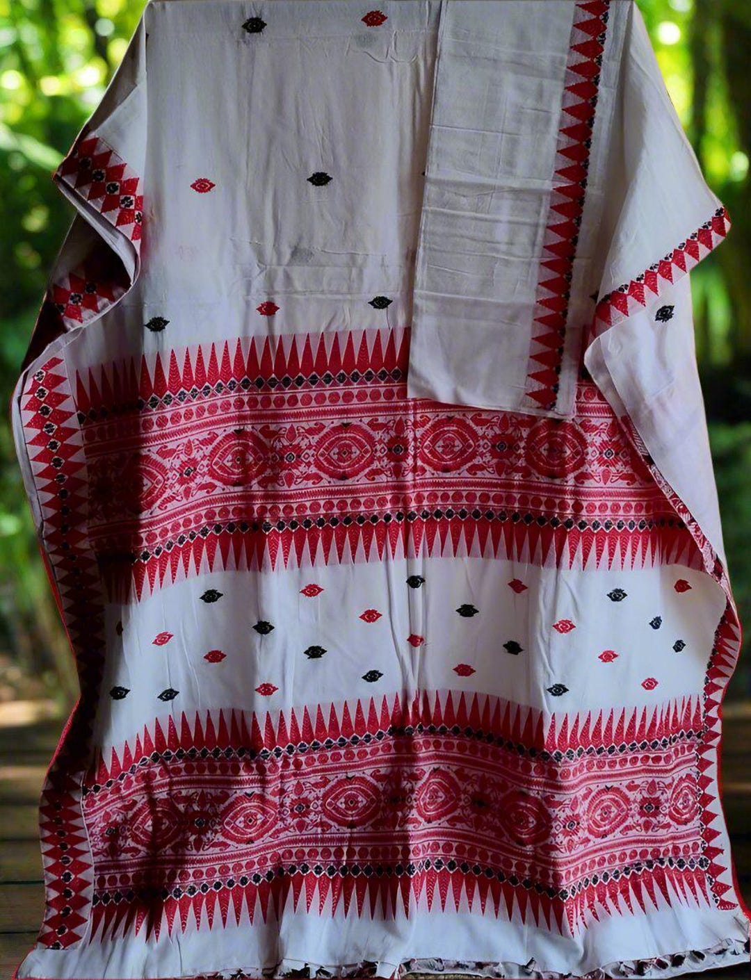 Handloom Cotton Saree: Traditional Assamese Design, Ethical Fair Trade ...