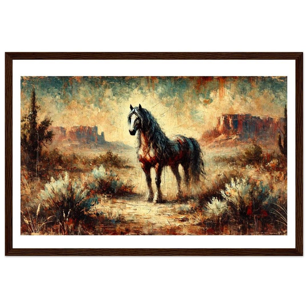 Majestic Desert Stallion Framed Artwork 30x45 Cm 12x18 - Etsy