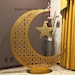 Ramadan and Eid Wooden Crescent Moon With Star, Ramadan Decorations ...