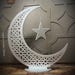 Ramadan and Eid Wooden Crescent Moon With Star, Ramadan Decorations ...