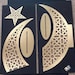 Ramadan and Eid Wooden Crescent Moon With Star, Ramadan Decorations ...