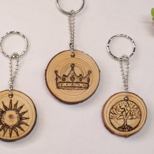 Wood Burning, Customised, Wood Keyring, Wooden Handmade Art, Keychain ...