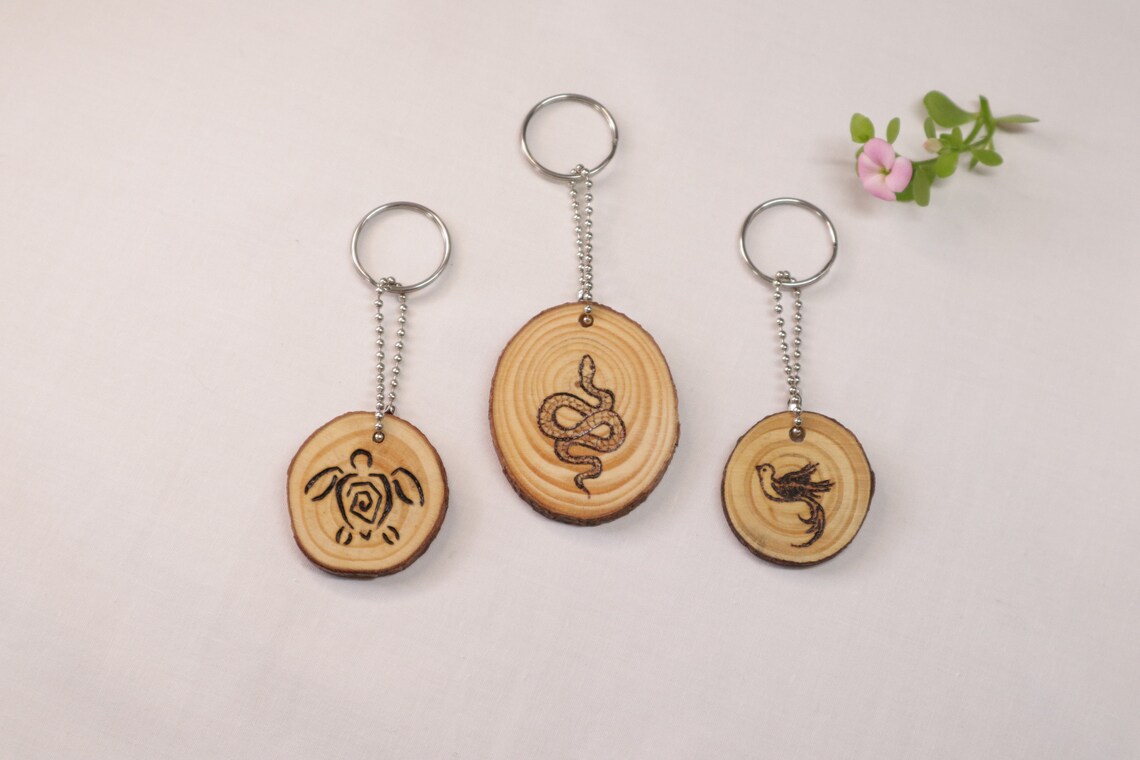 Wood Burning, Customised, Wood Keyring, Wooden Handmade Art, Keychain ...