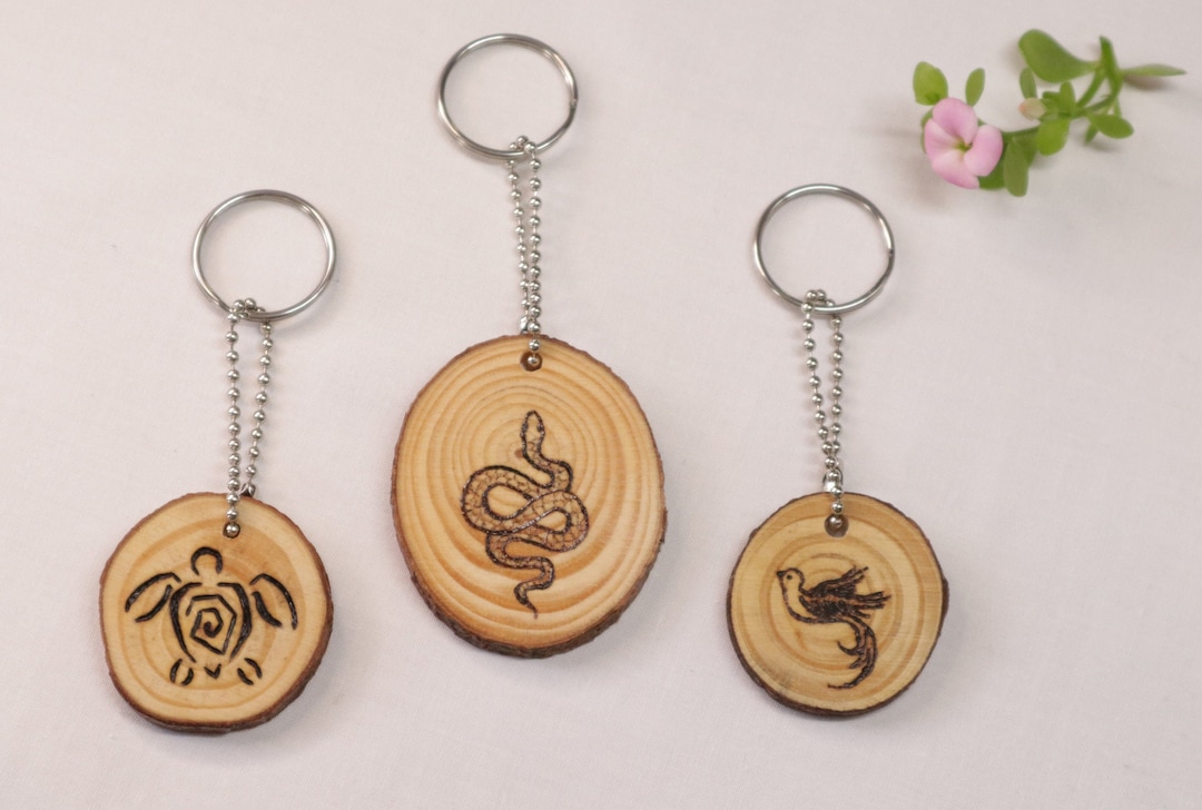 Wood Burning, Customised, Wood Keyring, Wooden Handmade Art, Keychain ...