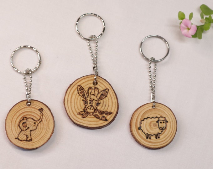 Wood Burning, Customised, Wood Keyring, Wooden Handmade Art, Keychain ...