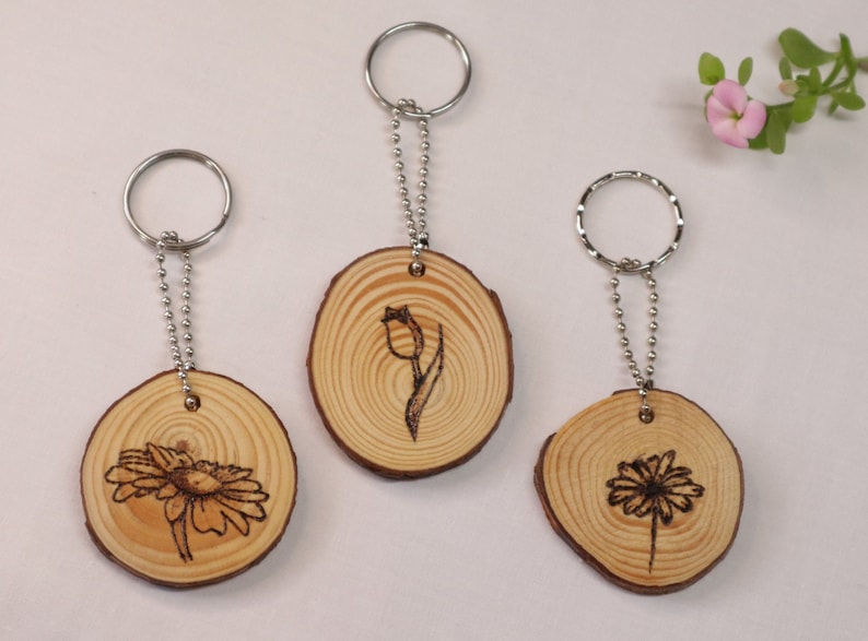 Wood Burning, Customised, Wood Keyring, Wooden Handmade Art, Keychain ...