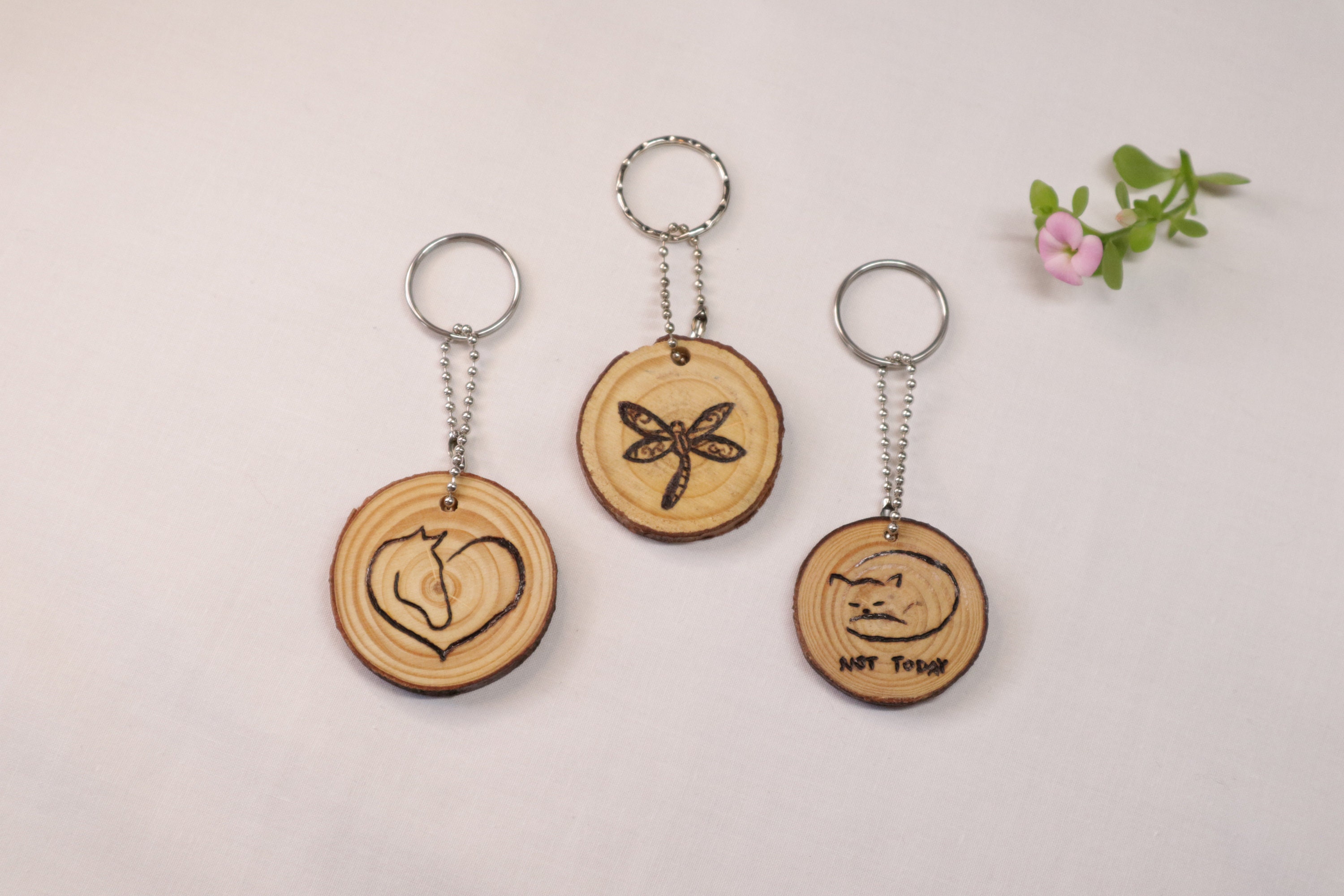 Wood Burning, Customised, Wood Keyring, Wooden Handmade Art, Keychain ...