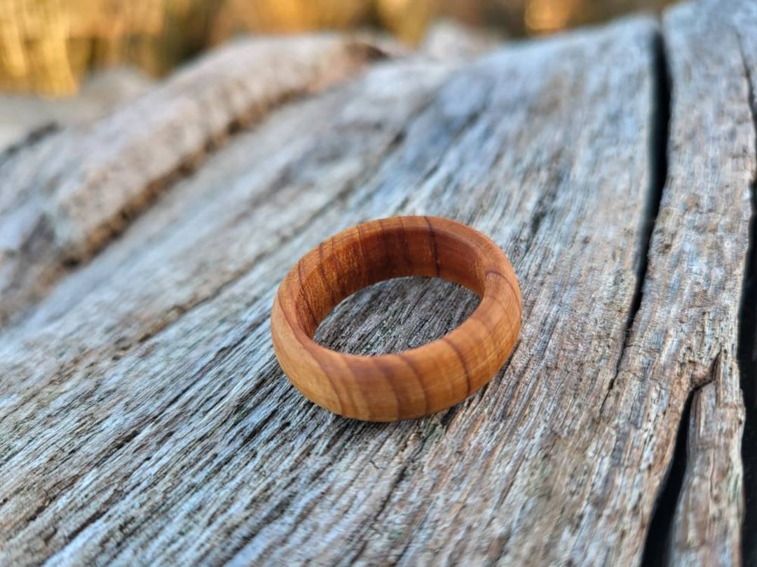 Wood Ring, Cherry Wood Ring, Natural Wooden Ring, Handcrafted Wooden ...