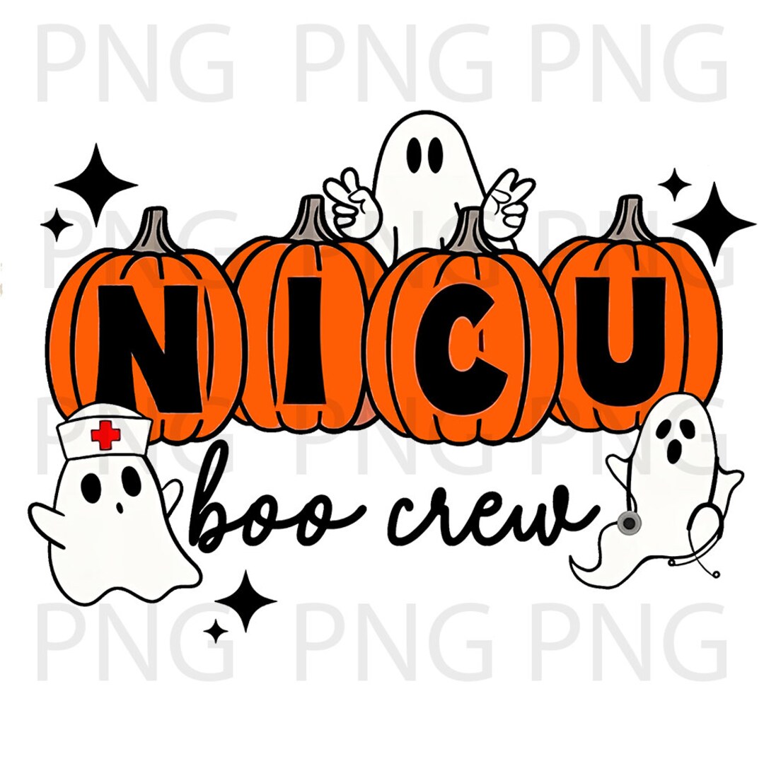 NICU Halloween Png, Halloween NICU Boo Crew NICU Nurse Halloween Tee ...