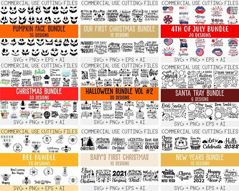 Mega SVG Bundle T Shirt Designs SVG Svg Files for Cricut - Etsy