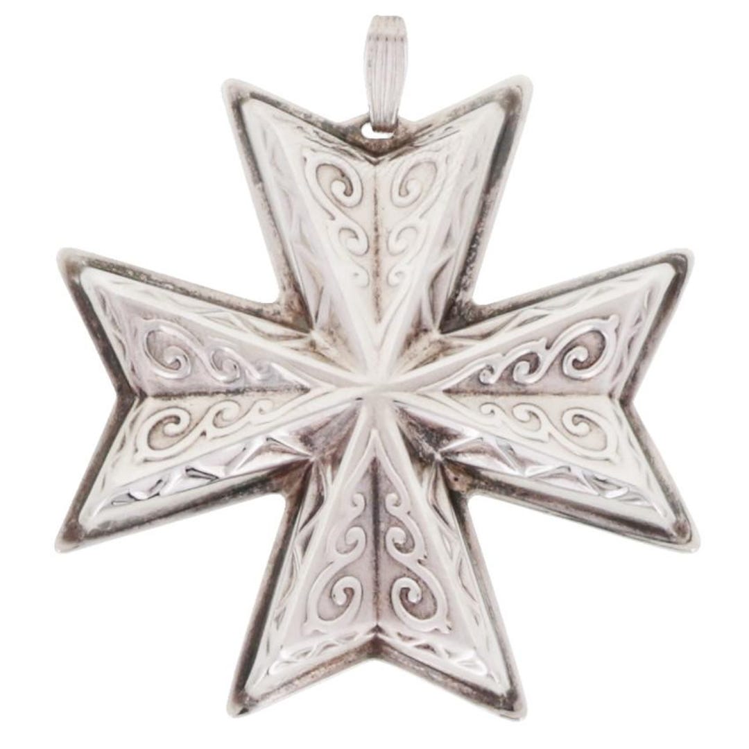 Reed & Barton 1977 Christmas Cross 925 Sterling Silver Vintage Ornament ...
