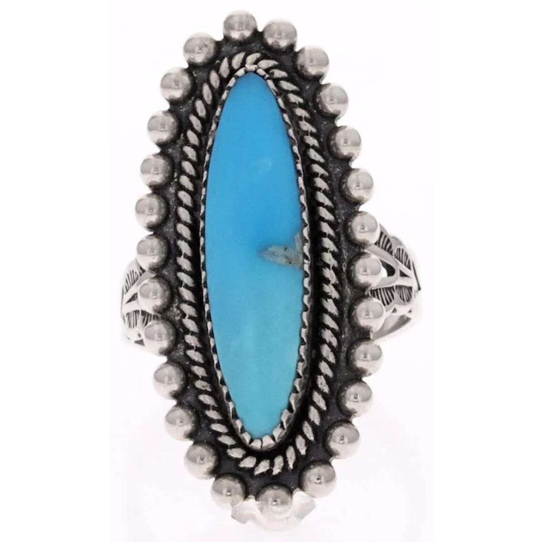 Vintage Navajo Fred Harvey Era Ring 925 Sterling Silver Elongated ...
