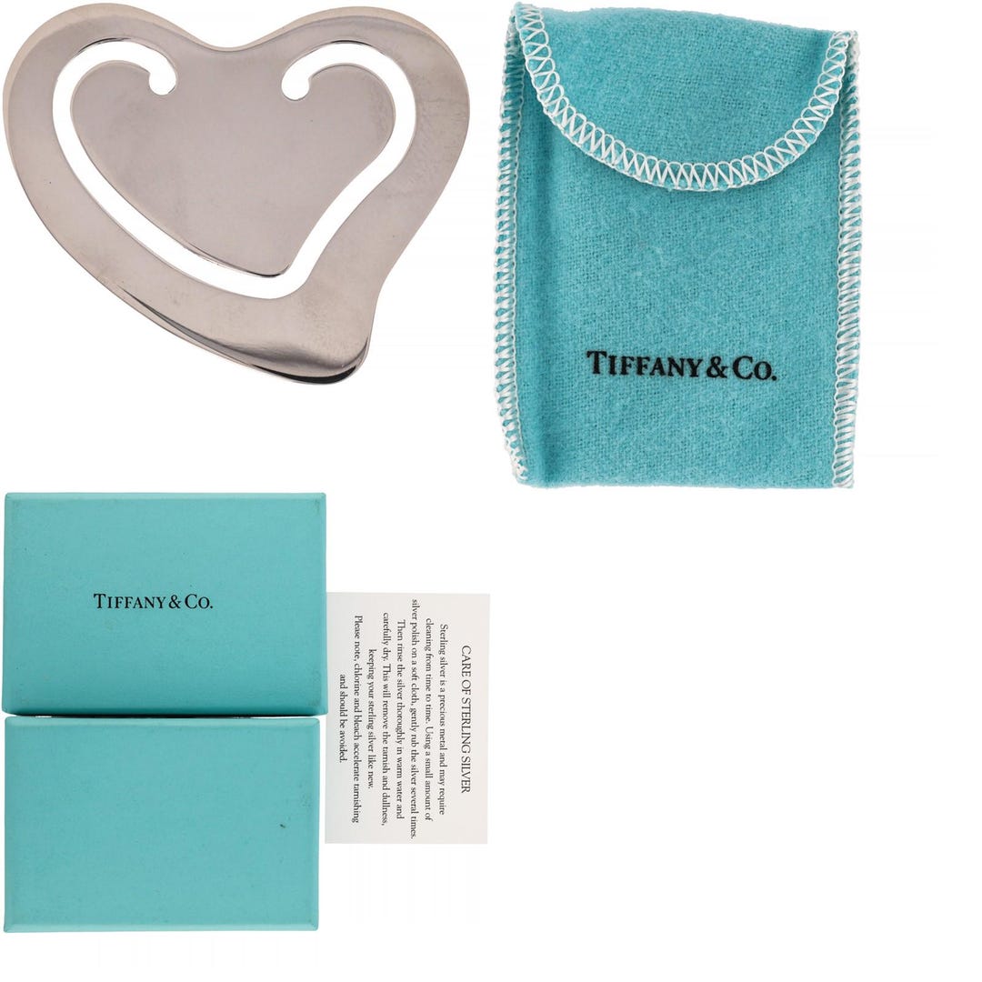 Tiffany & Co Elsa Peretti Sterling Silver 925 Bookmark Book Mark Heart ...