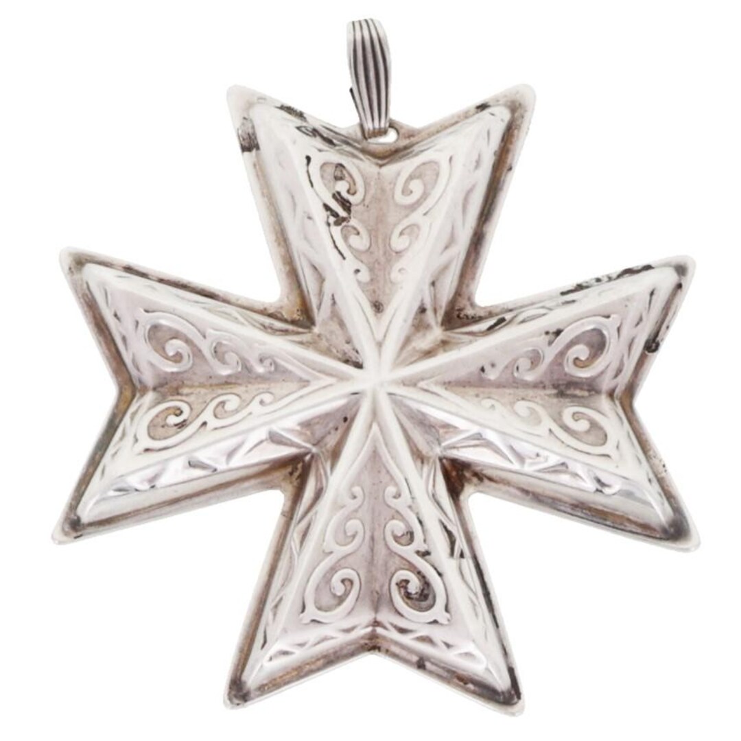 Reed & Barton 1977 Christmas Cross 925 Sterling Silver Vintage Ornament ...