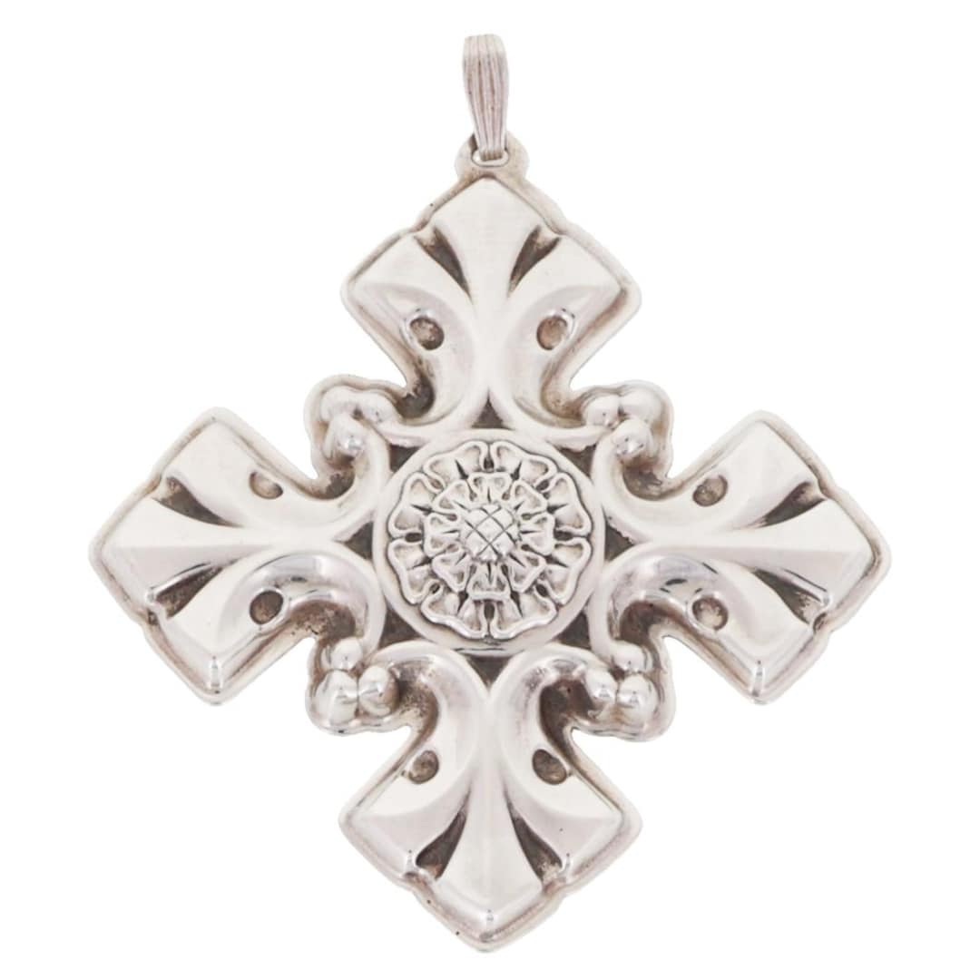 Reed & Barton 1976 Christmas Cross 925 Sterling Silver Vintage Ornament ...