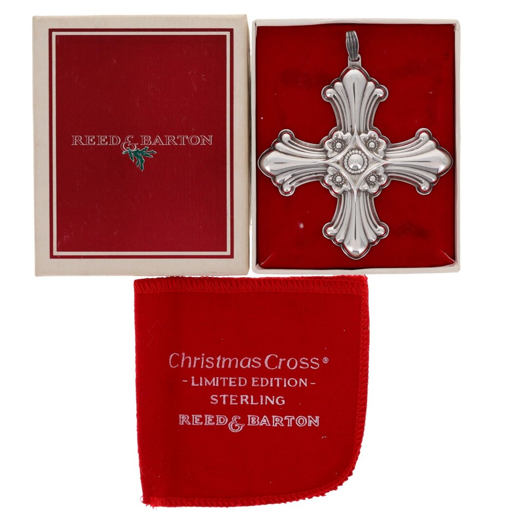 Reed Barton 1985 Sterling Silver Christmas Cross Ornament Religious ...