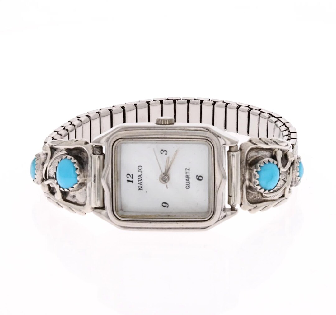 Vintage Navajo Watch Tip Extenders Bracelet Cuff 925 Sterling Silver ...