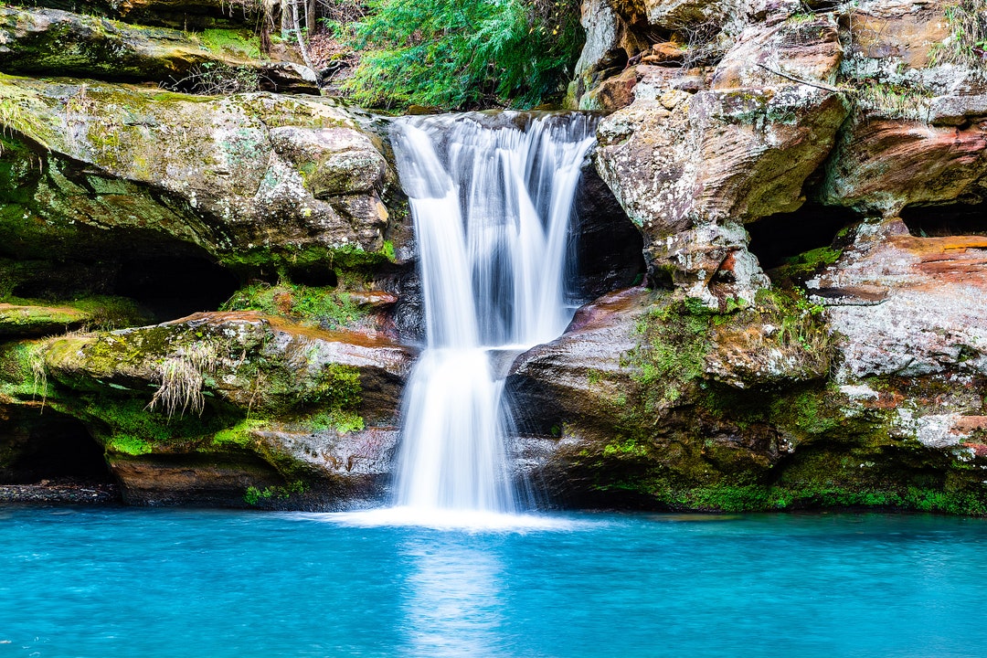 Blue Falls | Hocking Hills River | Blue Water | Blue Water Wall Art ...