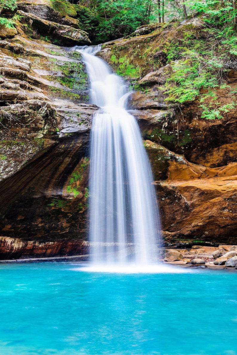 Blue Falls | Hocking Hills | Blue Water | Blue Water Wall Art | Water ...