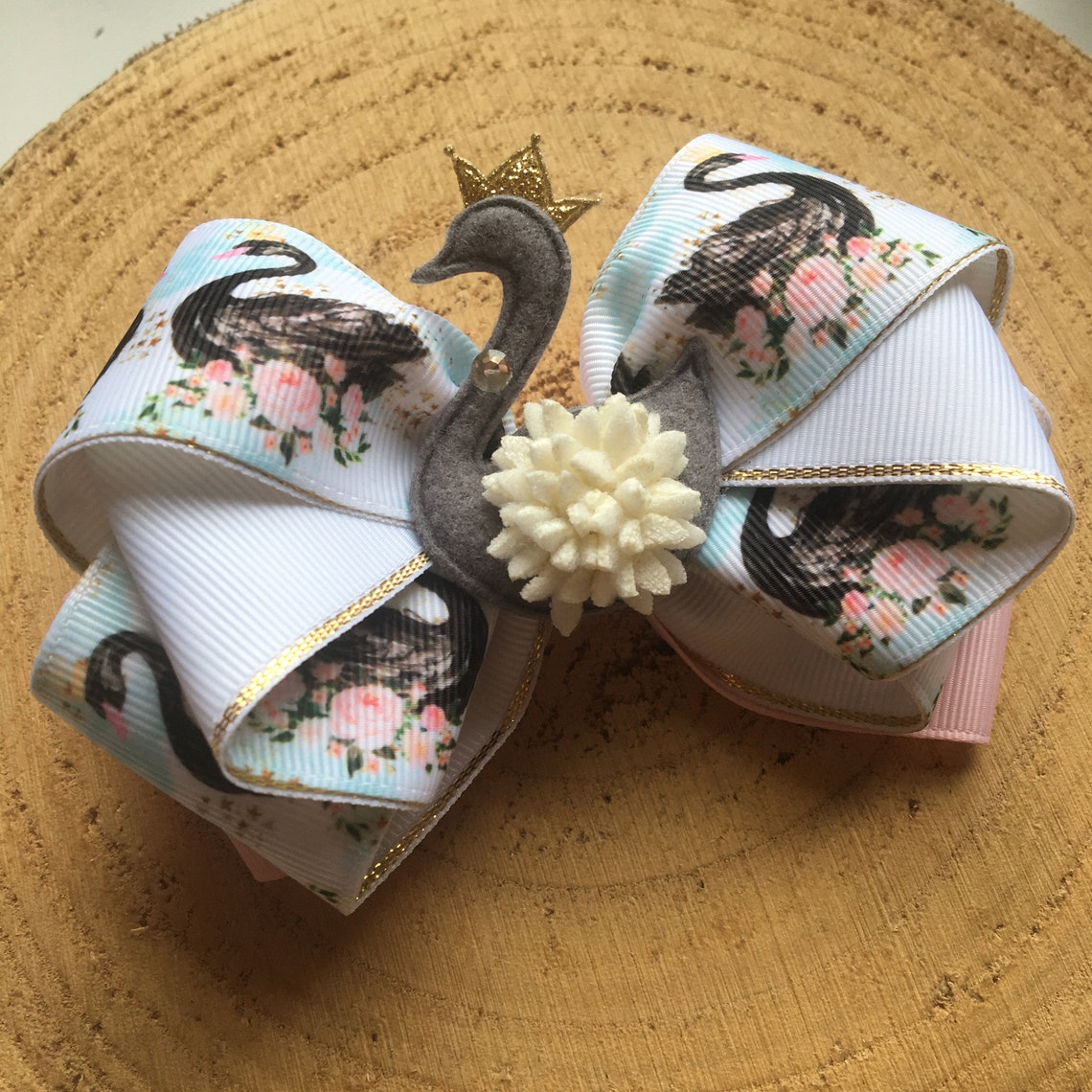 Swan Hair Bow Black Swan White Swan Handmade Hair Bow | Etsy