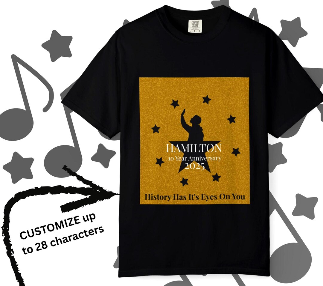 Hamilton 10 Year Anniversary Silhouette T-shirt | Personalized - Etsy