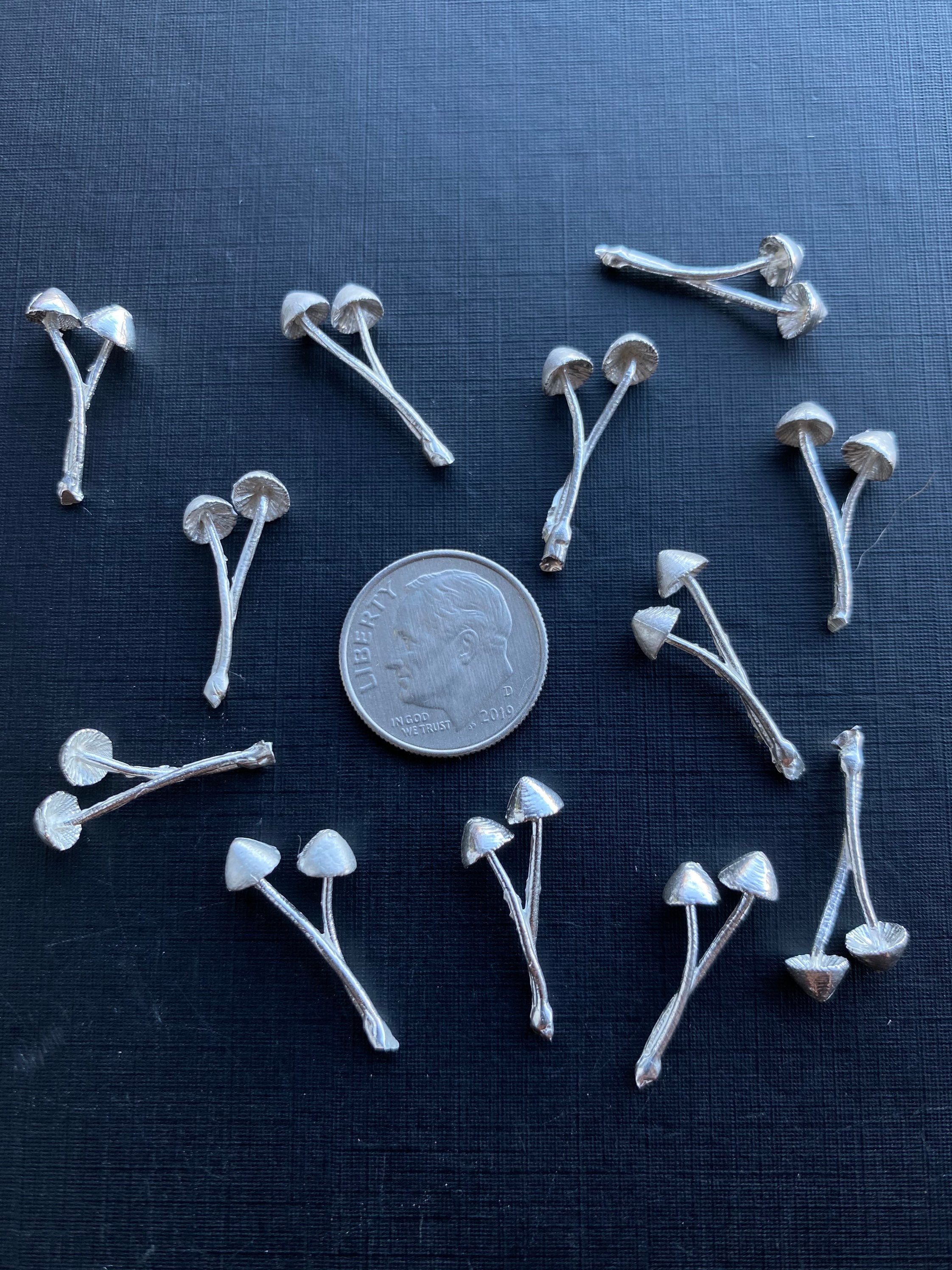 Sterling Silver Mushrooms Castings - Etsy