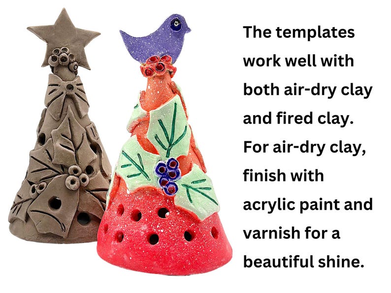 Christmas Ornament & Tree Pottery Templates Bundle | PDF Template for ...