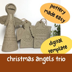 Ceramic Angels Trio Design Tutorial. Easy Slab Pottery Template Project ...