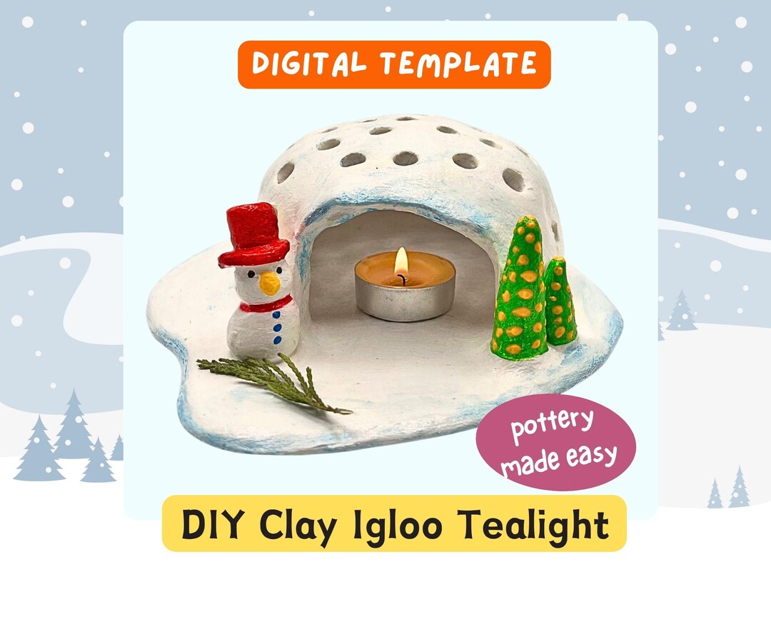 Ceramic Igloo Tealight Pottery Template | PDF Template for Air-dry and ...