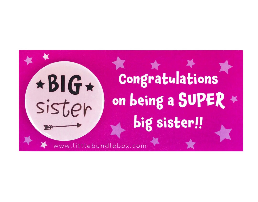 Big Sister Badge New Big Sister Gift Older Sibling Badge - Etsy