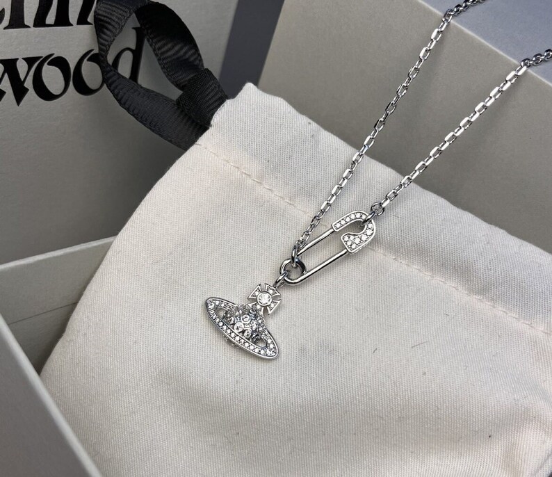 Vivienne Westwood Silver Lucrece Safety Pin Chain Necklace With ...