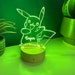 Pikachu Illusion LED Lamp 7 Colour , Anniversary Gift for Him or Her ...